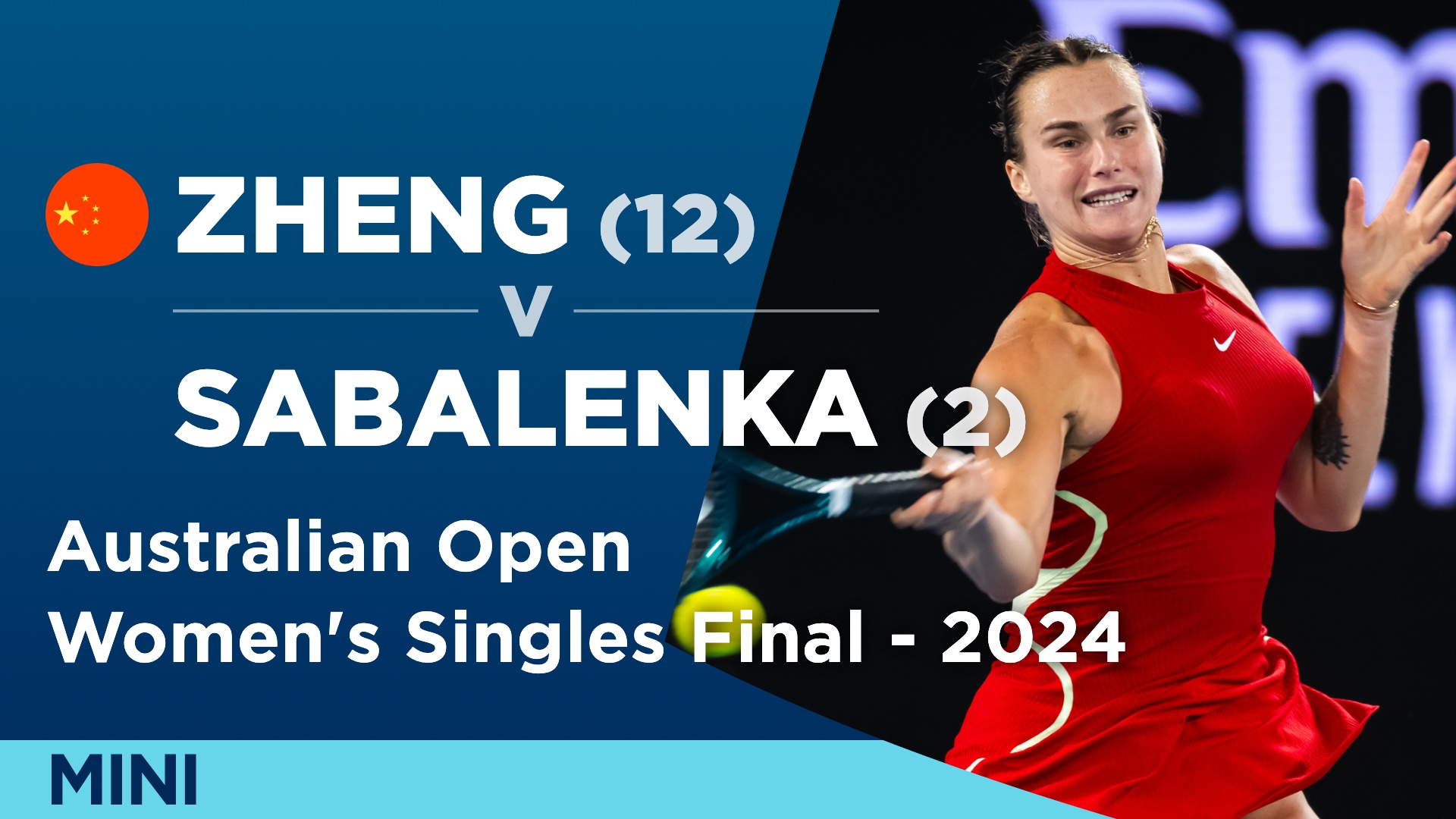 Stream Mini Match: Zheng v Sabalenka - Women's Singles Final Australian Open 2024 - Stan Sport ...