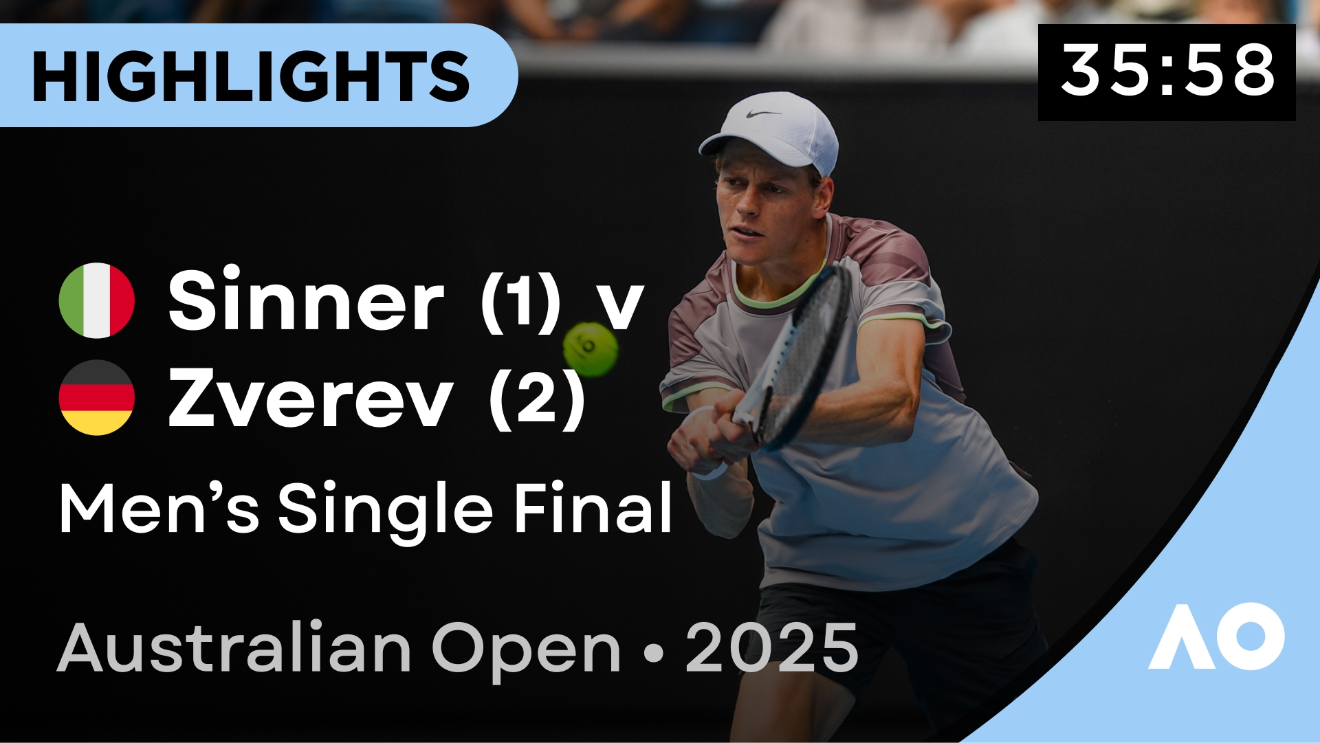 Stream Highlights: Sinner v Zverev - Men's Singles Final Australian Open 2025 - Stan Sport Sneak ...